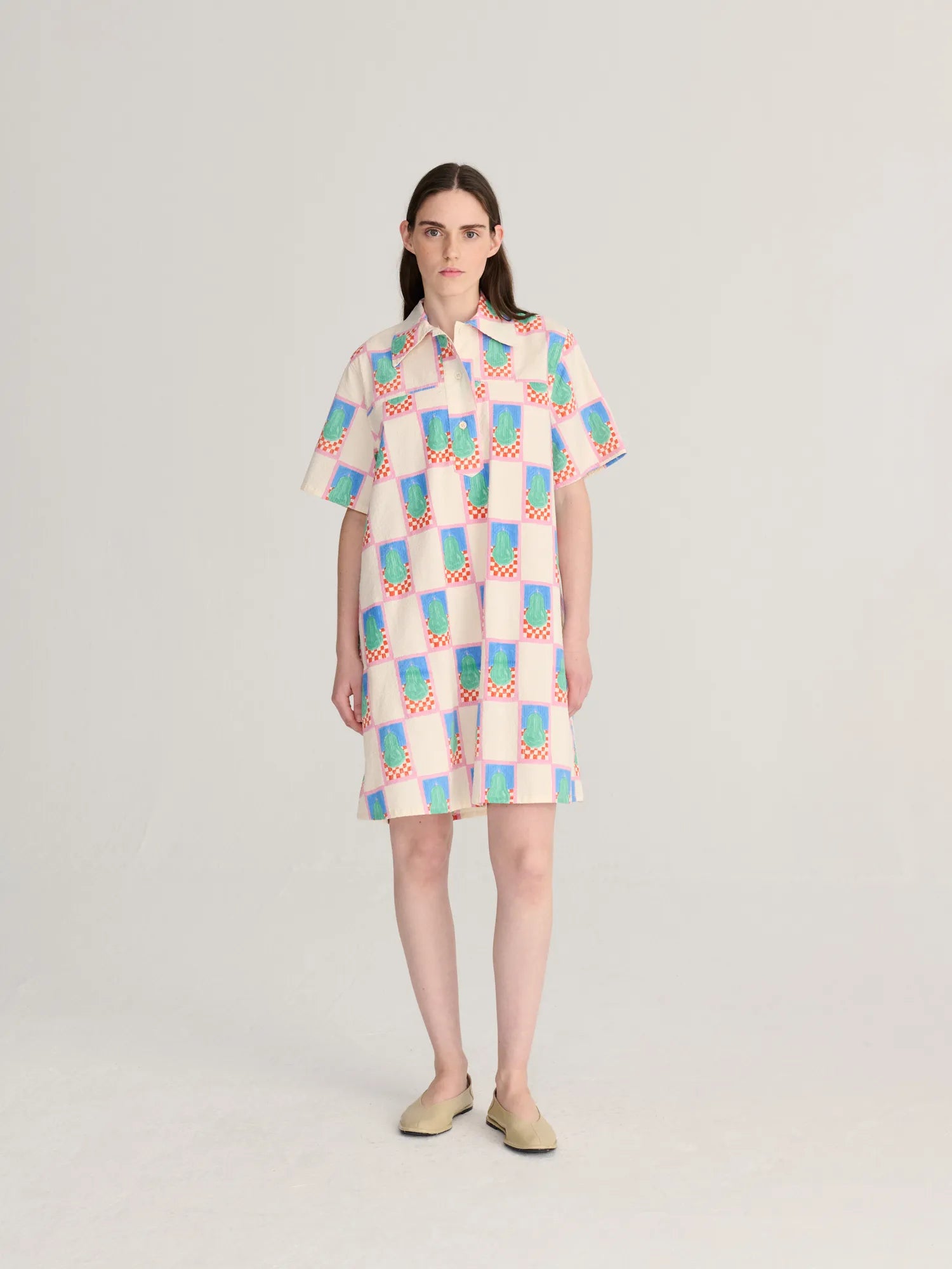 Simple pear pattern mini shirt dress | Bobo Choses for Woman